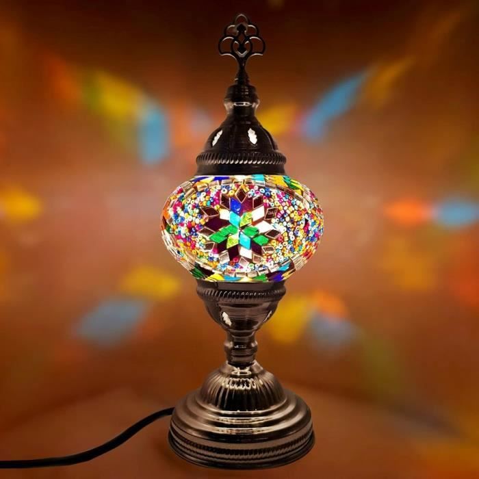 Magnifique Lampe De Table En Verre Style Turc Marocain Arabe Oriental ...