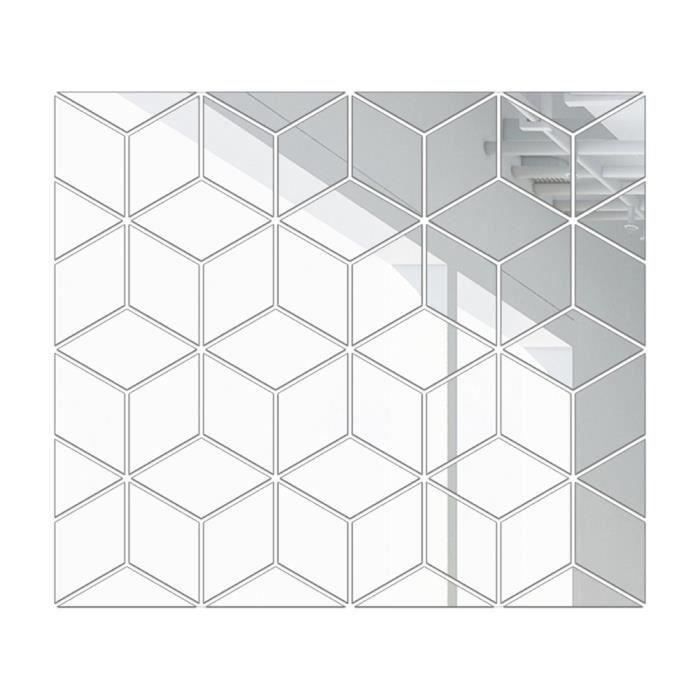 High-Papier Peint Revetement Mural Diy Diamant Cubic Miroir Réflecteur ...