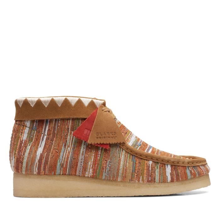 Bottines Clarks Wallabee - Homme - Ginger - Textile - Semelle en ...
