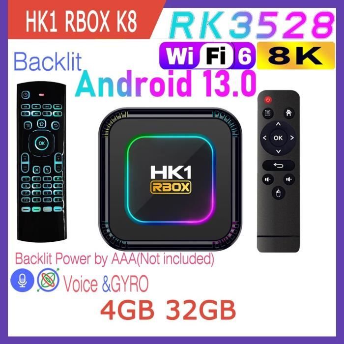 Boîtier Smart TV HK1 RBOX K8,Android 13,RK3528,Wifi 6,2 Go,4 Go,16 Go,32 Go,64 Go,LAN 100M,Wifi ...