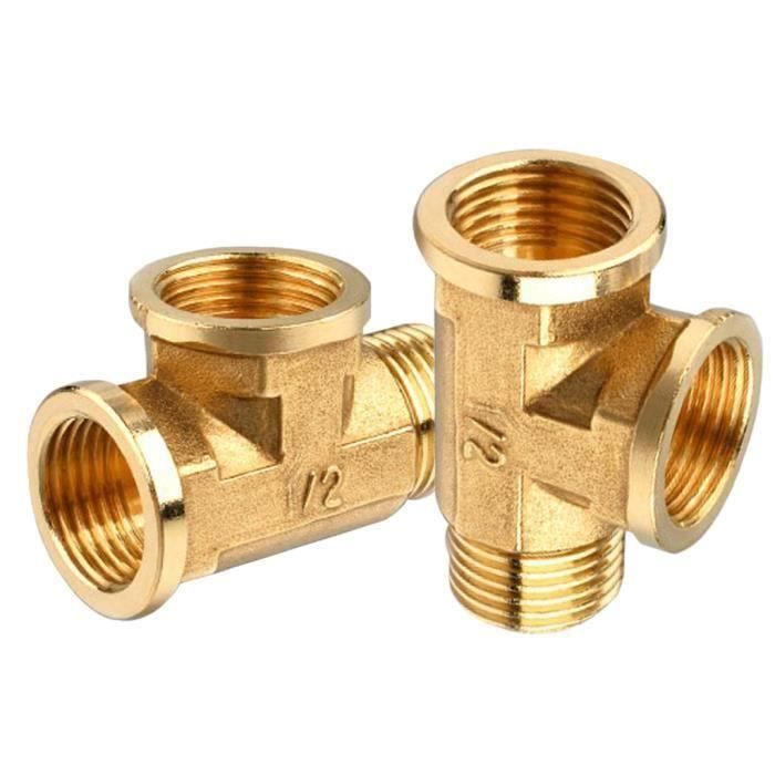 Raccord femelle en Té, raccord en Té en laiton, raccord mâle en T femelle, raccord femelle mâle ...