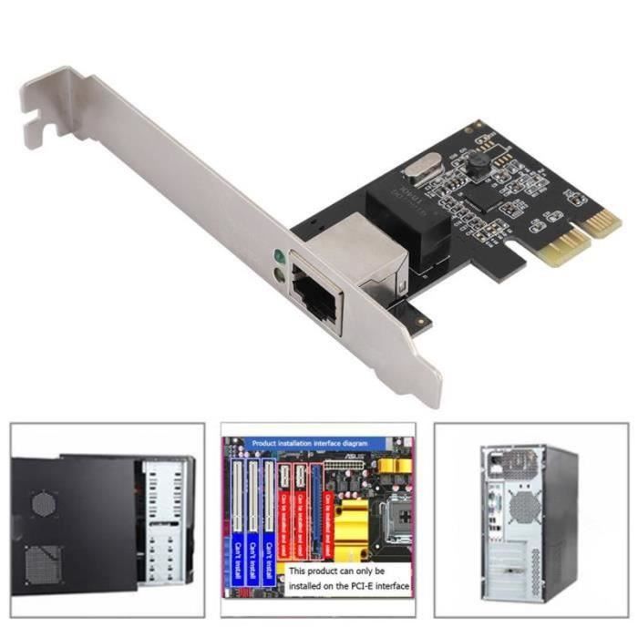 Lucky-Carte réseau RTL8111F carte réseau Gigabit Ethernet PCI-E NIC ...