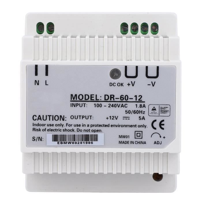 Dr-60-12 Alimentation Électrique Haute Précision Pwm Din Rail 60W 100 ...