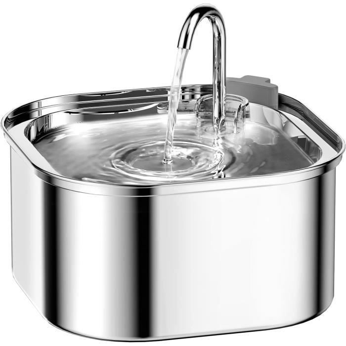 VinDox Fontaine à Eau Chat en Acier Inoxydable, 3,2 l Fontaine à Eau pour Chat Automatique pour ...
