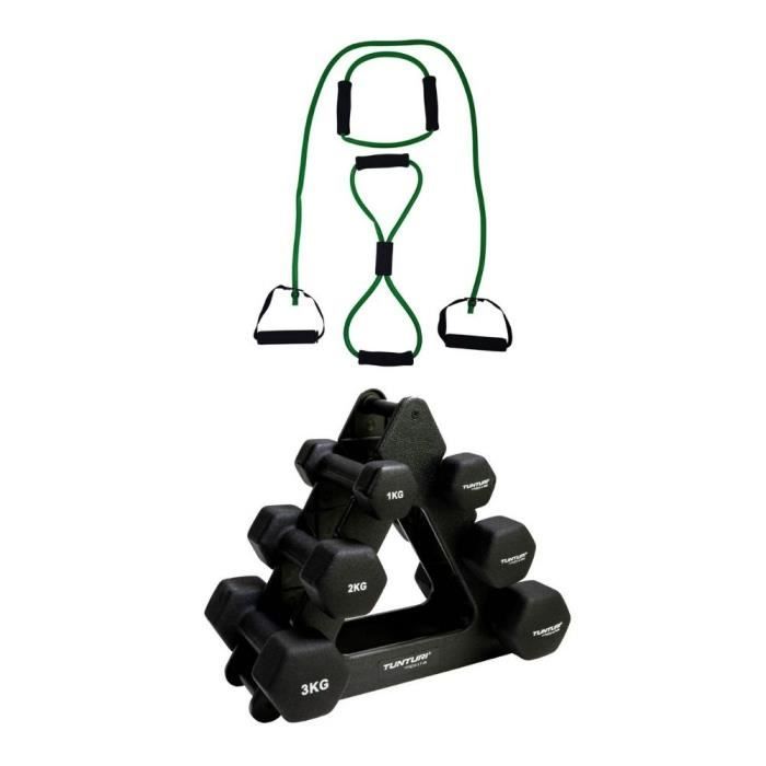 Tunturi - Ensemble de fitness - Kit haltères néoprène 3 pièces & Set ...