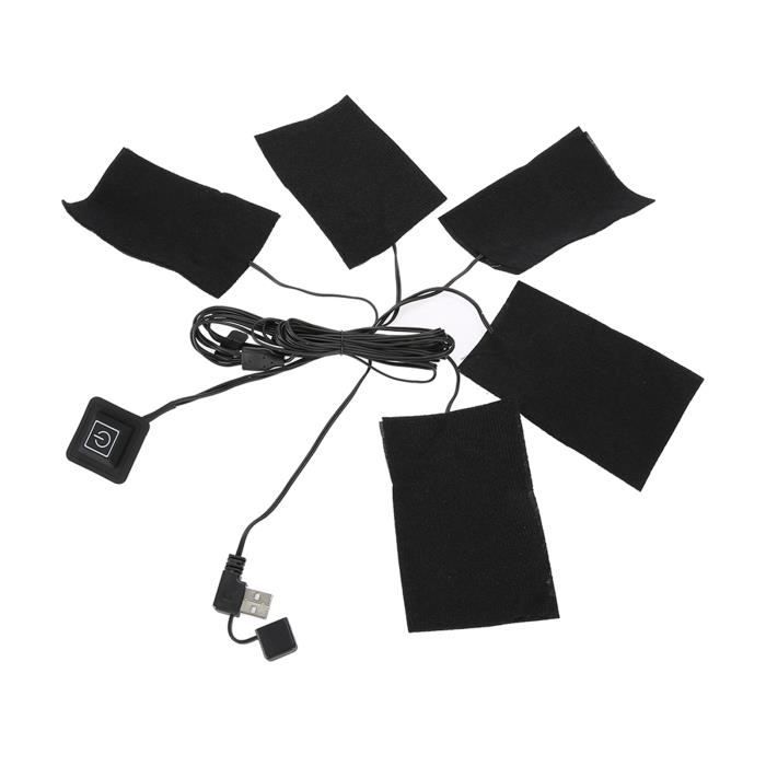 Coussin chauffant USB réglable Vêtements électriques USB cinq ...
