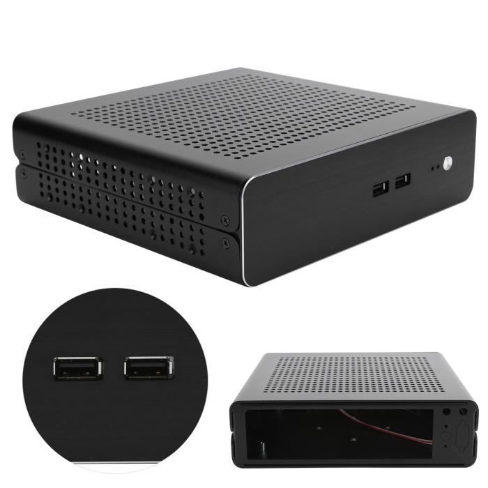 G60S Châssis HTPC Boîtier Mini‑ITX d'Alimentation DC‑ATX Tout en ...