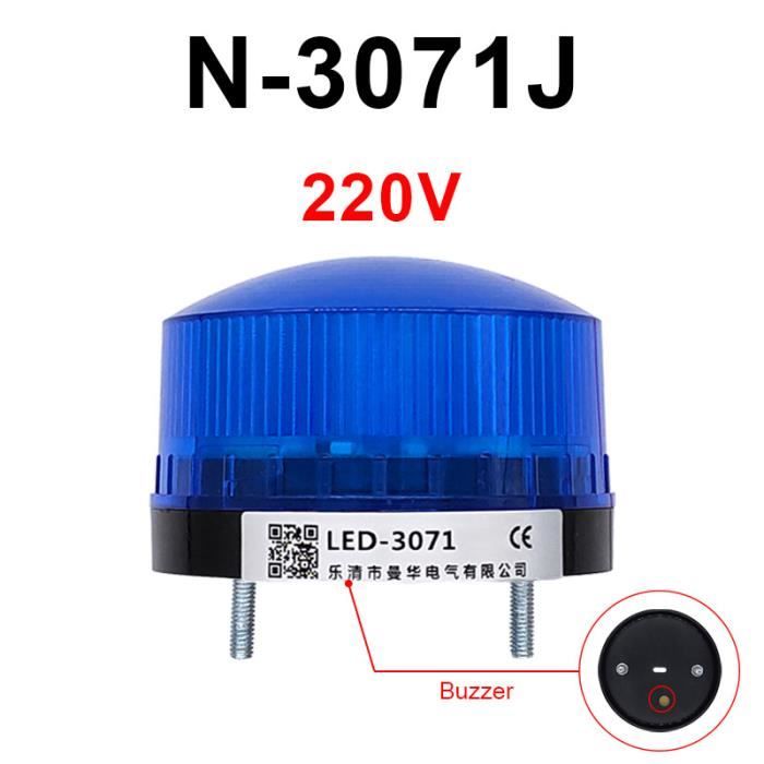 Blue-220v-buzzer Buzzer Strobe Signal iode lumière Indicateur LED Lampe ...