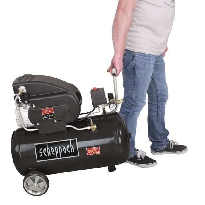 SCHEPPACH Compresseur 50L - 10 bar lubrifié HC60 Black Edition - Livré ...