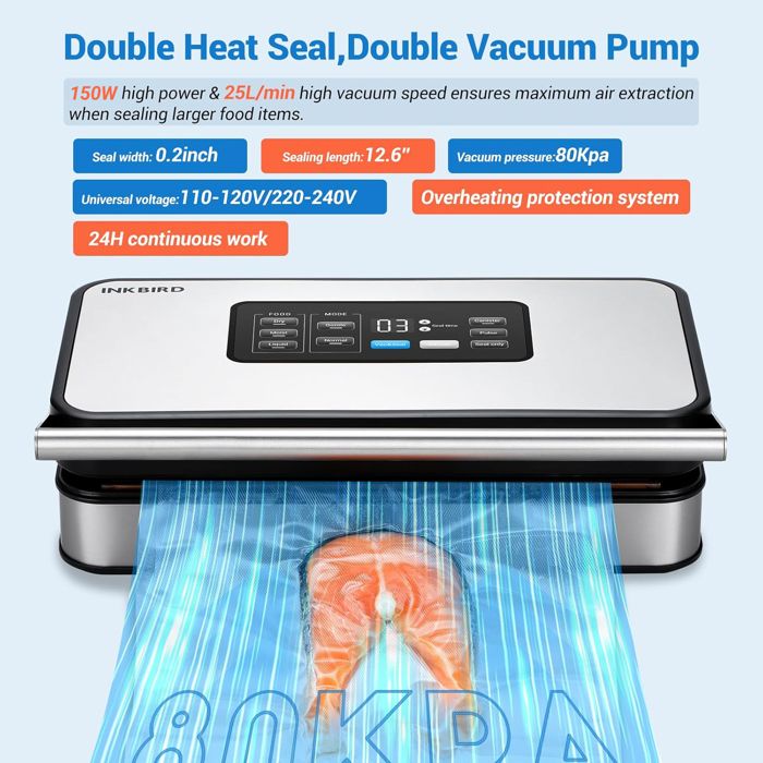 Machine de mise sous vide professionnelle INKBIRD INK-VS04, avec double ...