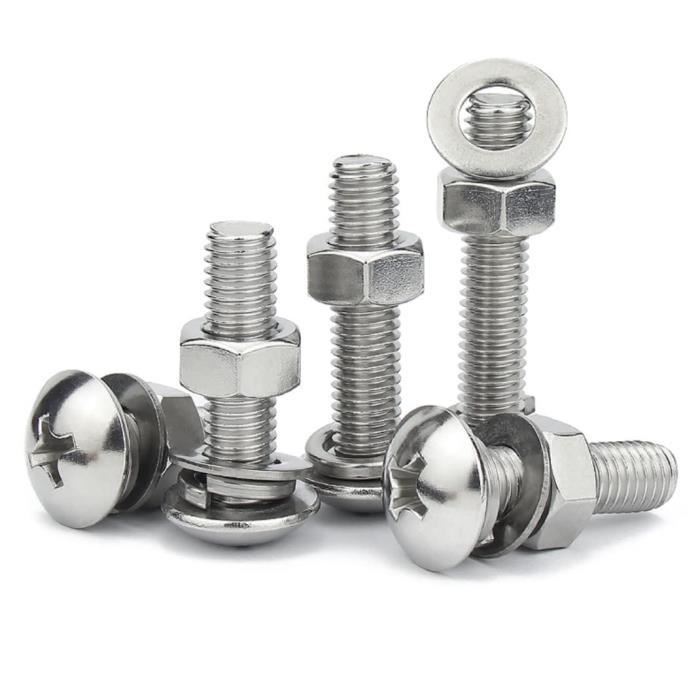 Bouoacoua Vis Boulon Inox Ecrous Et Rondelles Assortiment Kit Vis A ...