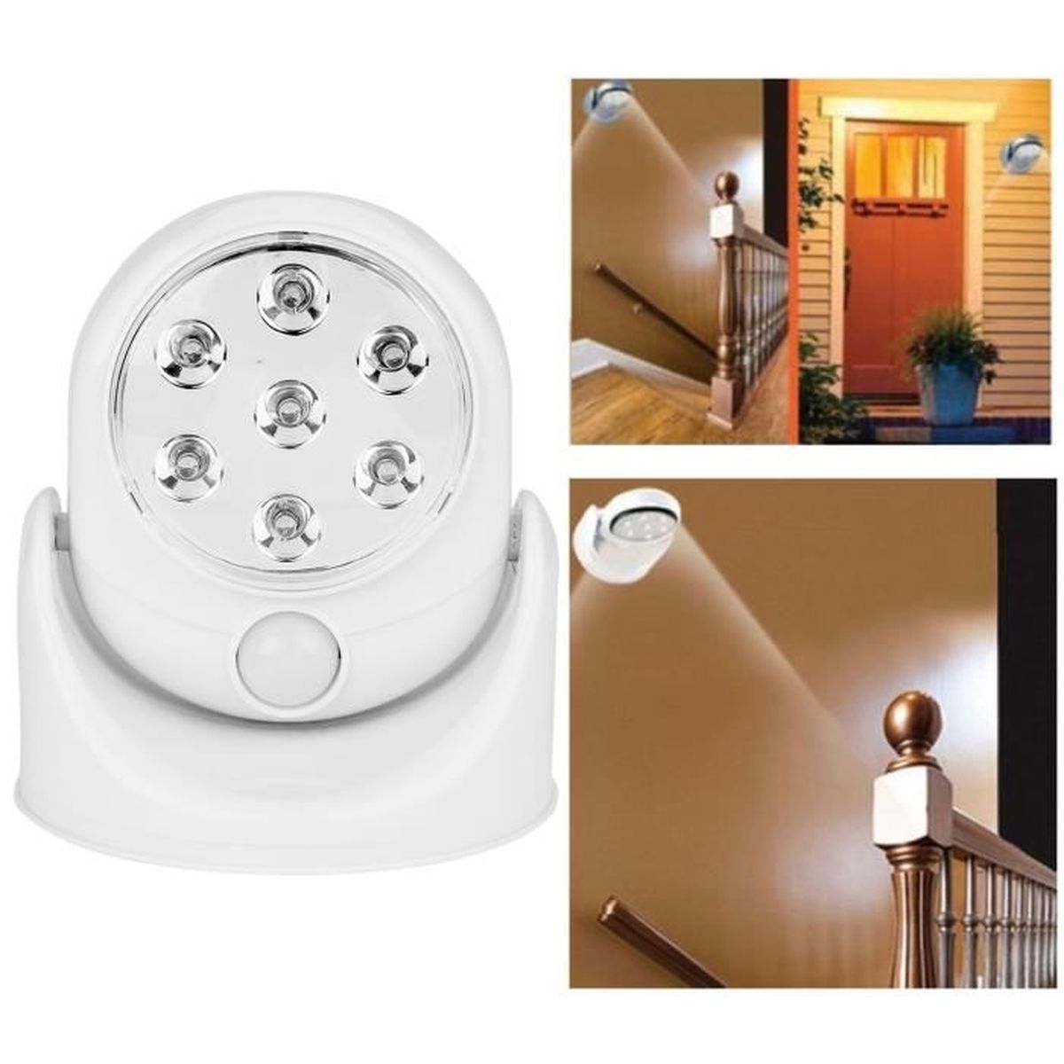 LED Lampe Détecteur Mouvement 360 °Sans Fil Capteur Patio Sécurité ...