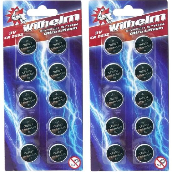 CR2032 Lot de 20 piles bouton au lithium 3 V CR 2032.[G982] - Cdiscount ...