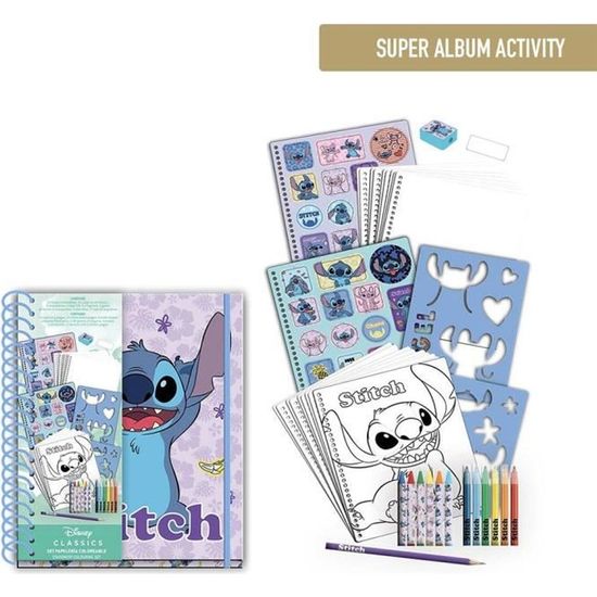 Album d'activités - Disney - Stitch - Colorier - Dimensions 22x26x2 cm ...