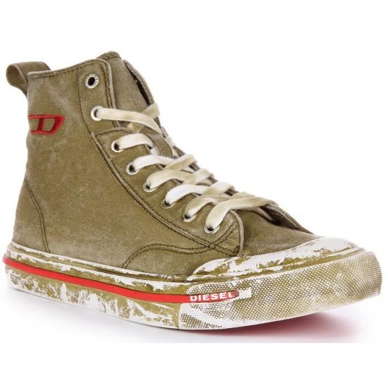 Diesel S-Athos Mid Baskets casual en toile à lacets pour hommes en ...