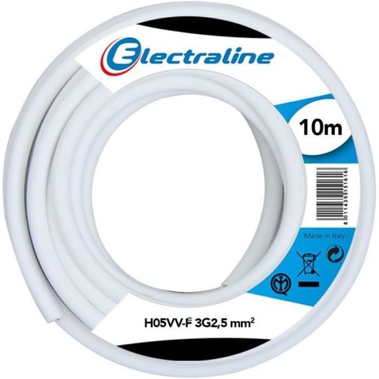 Electraline 20607085J Couronne de câble H05VV-F pour rallonge 10 m section 3G2,5 mm²141 ...