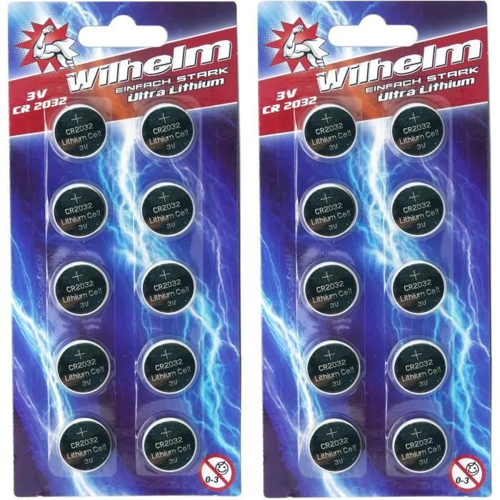 CR2032 Lot de 20 piles bouton au lithium 3 V CR 2032.[G982] - Cdiscount ...