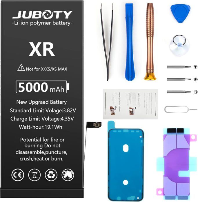 Batterie Li-ion haute capacit de 5000 mAh pour iPhone XR modle A1984 ...