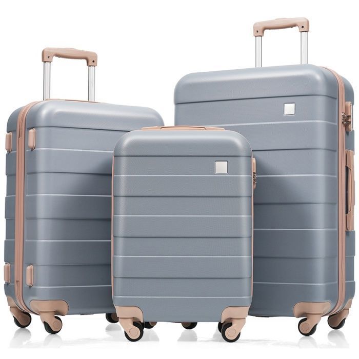 Set de 3 Valises avec 4 Roues Pivotantes à 360° - valise à coque dure ...