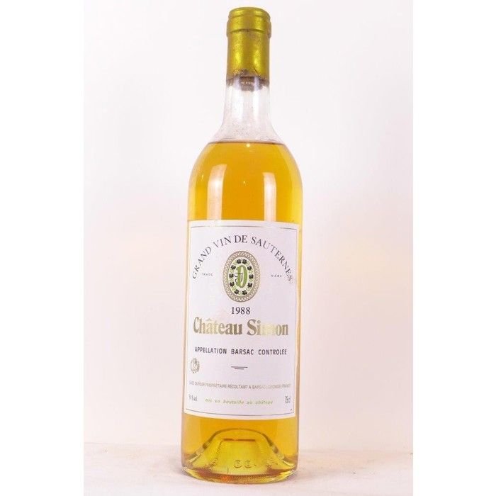 Vin blanc - sauternes château simon (capsule oxydée) liquoreux 1988 ...