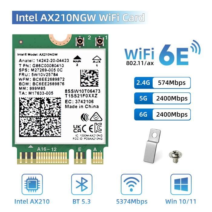 Version AX210 005 - Carte réseau sans fil AX210NGW, Intel AX210, AX200 ...