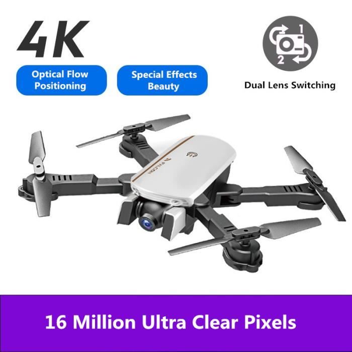Drone blanc 4K - Drone À Double Caméra Selfie 4k-1080p, Quadrirotor ...