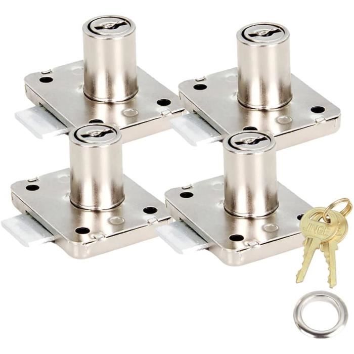 Lot De 4 Verrous De Sécurité Universels Pour Tiroir De Placard - 42 X 35 Mm - Avec Clés - Pour ...