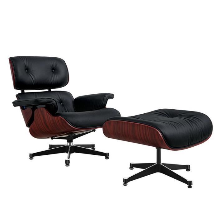Fauteuil Relax de Lecture Luxe Cuir Mid-Century Lounge Chaise Classique ...