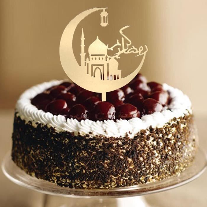 Mosque Ramadan Iftar Cake Topper Muslim Islam Hajj Cake Decor Mubarak ...