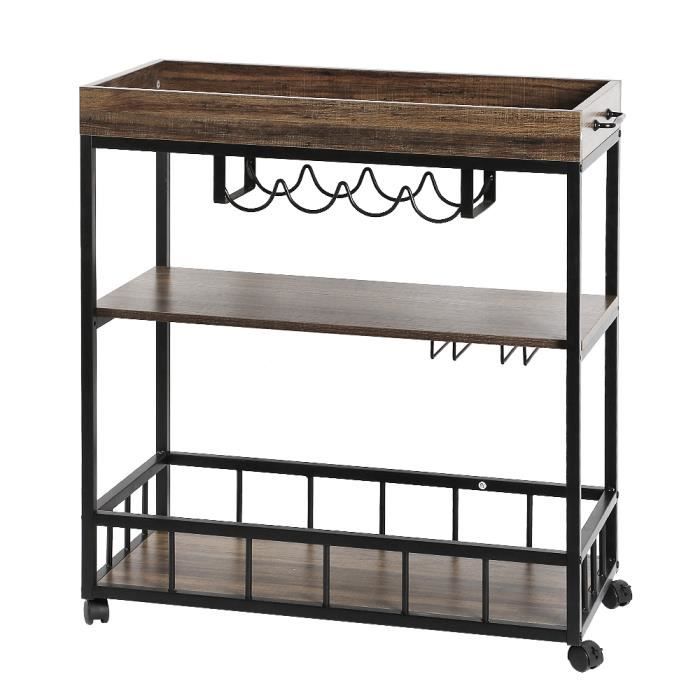 AYUNS Chariot de Service Desserte à roulettes Chariot Commode Roulant ...