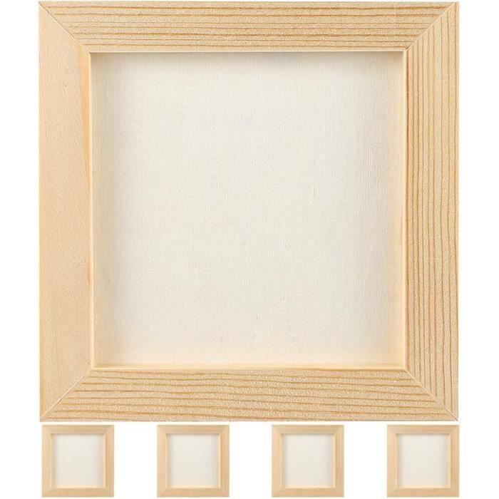 Lot De 5 Cadres Photo En Bois - À Bricoler - Carrés Non Finis ...