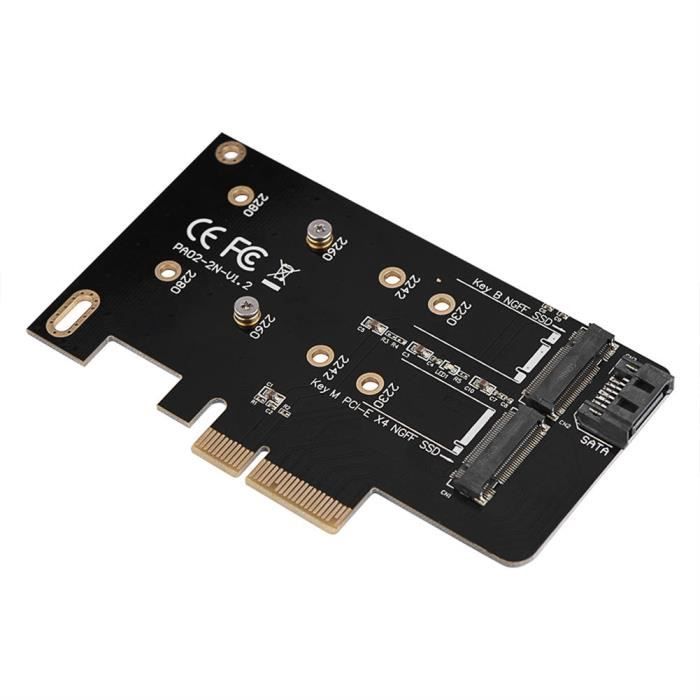Carte adaptateur PCI-E, 2 ports NGFF M.2 B + M Clé vers carte adaptateur PCI-E 4X POUR Windows ...