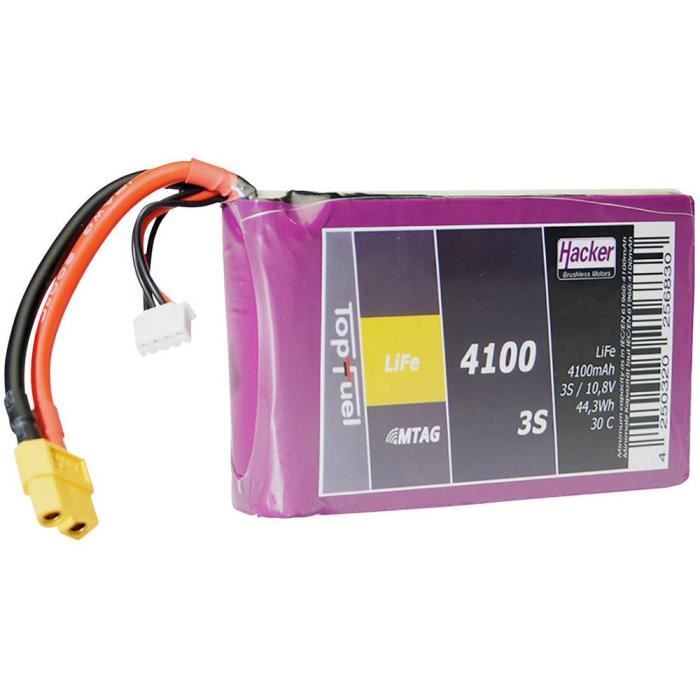Hacker Pack de batterie (LiFe) 9.9 V 4100 mAh Nombre de cellules: 3 30 ...