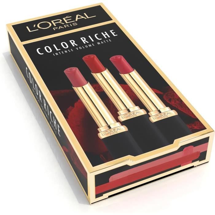 Coffret 3 Rouges À Lèvres-Mat Et Repulpant-Color Riche-Teintes : Nude ...