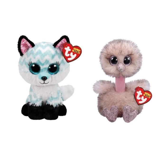 Ty - Peluches - Beanie Boo's - Atlas Renard & Henna Autruche ...