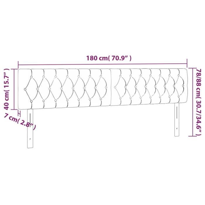 WXS - Tête de lit à LED Taupe 180x7x78/88 cm Tissu - DX0216 - Cdiscount ...