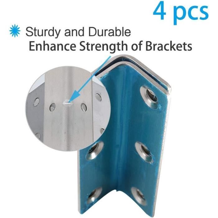 4Pcs Equerre D'Angle Droit Équerre De Fixation Plaque Assemblage ...