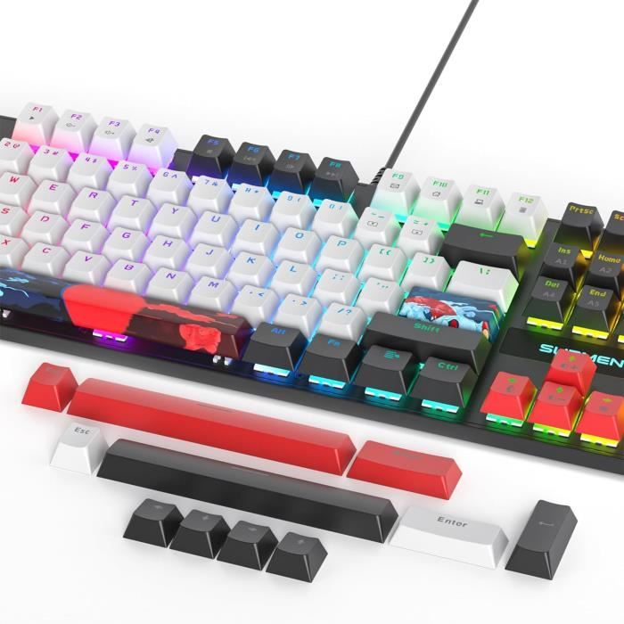 Clavier De Jeu Mécanique Pleine Grandeur,Qwerty Layout Clavier Noir ...