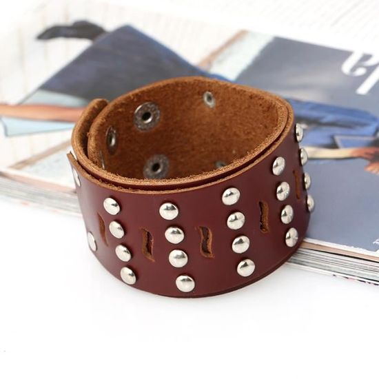 KR1042-15 - Bracelets À Rivets Noirs Multicouches, Punk, Manchette ...