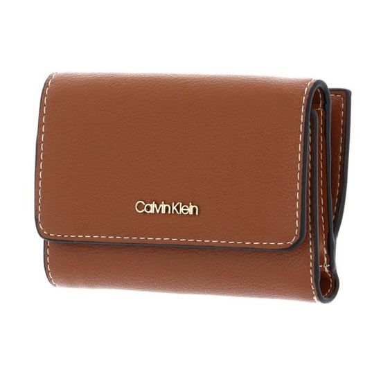 Calvin Klein Ck Must Trifold Sm Mono Wallet Cognac [165659] Marron