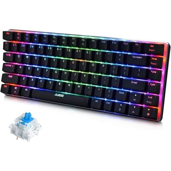 Ak33 Clavier Mécanique De Jeu,80% Blue Switch Game Keyboard 19 Rgb ...