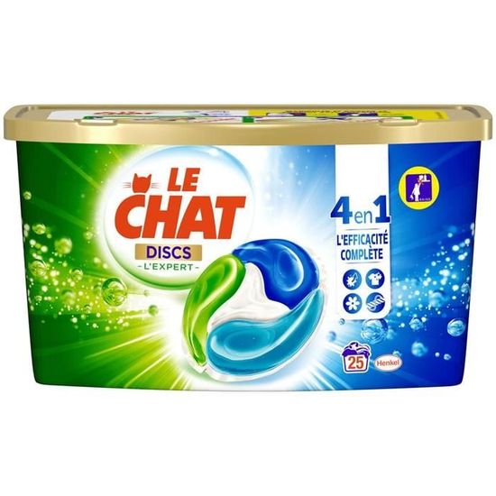 LOT DE 4 - LE CHAT Discs - Lessive capsules 4en1 - 25 capsules ...