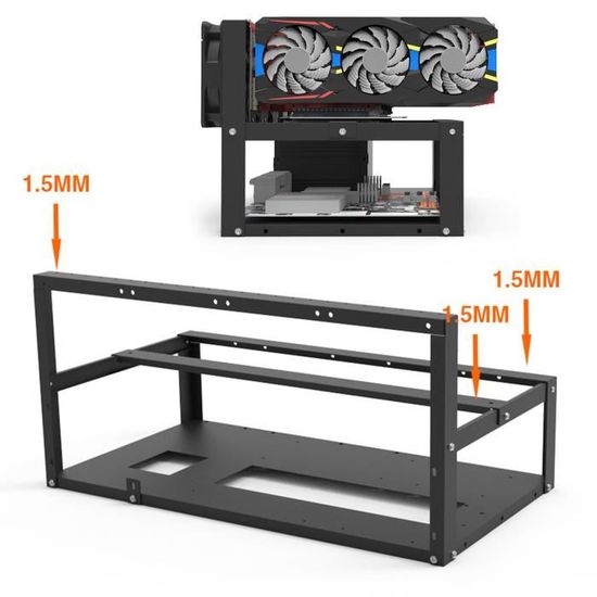 SURENHAP Rack Mining Rig 6 GPU carte graphique support ATX rig ...