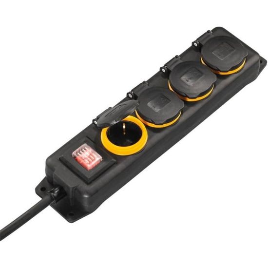 Multiprise Etanche 4 Prises 16A Avec Interrupteur (Rallonge Multiprises ...
