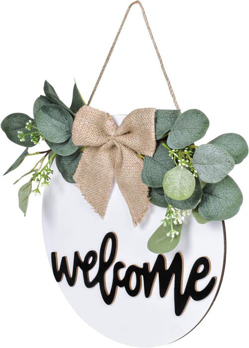 Panneau De Bienvenue Porte DEntre Plaque De Bienvenue Ronde En Bois ...