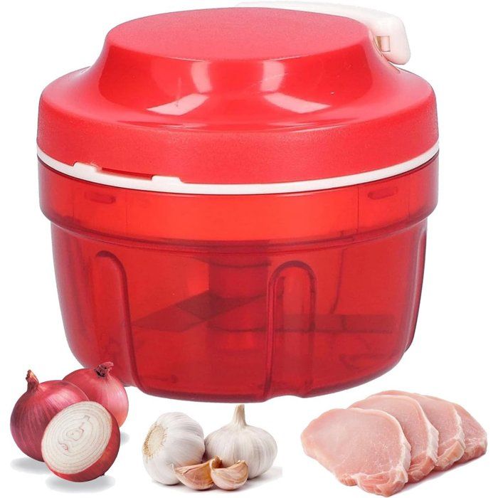 Coupe-oignons et hachoir manuel pour légumes et fruits - rouge ...