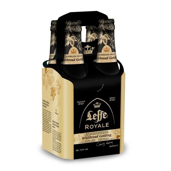 LEFFE ROYALE Packs de 4 Bières blondes Golding 7,5°- 33 cl - La cave ...