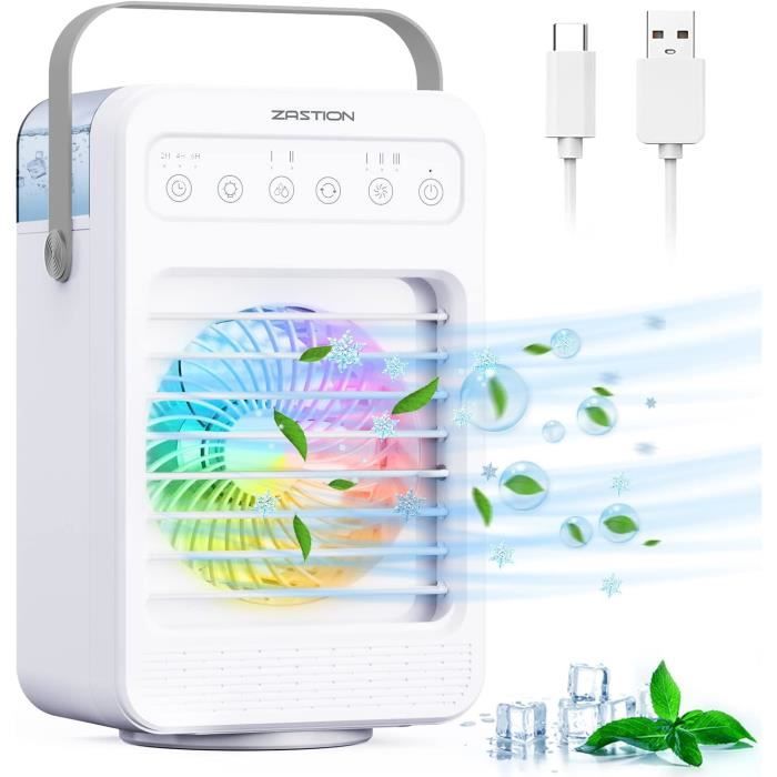 Climatiseur Portable, 4 En 1 Refroidisseur D'Air, Climatiseur Mobile Silencieux, Oscillation À ...