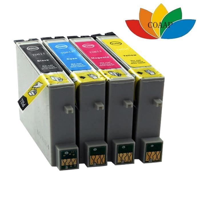 4PK Compatible T0611 - Cartouche d'encre T0614 Pour imprimante EPSON ...