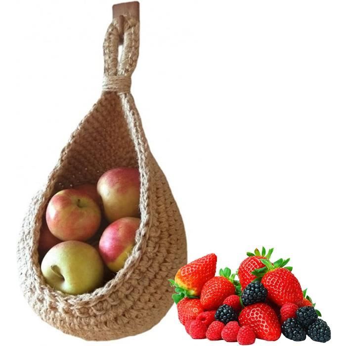 Panier De Légumes Et De Fruits Suspendu Au Mur Panier Suspendu Tissé à La Main Porte-fruits Pour ...
